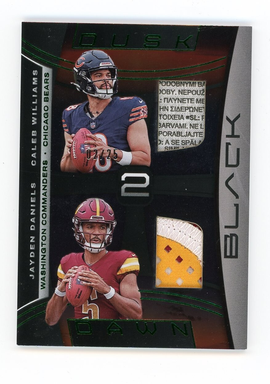 2024 BLACK JAYDEN DANIELS CALEB WILLIAMS DUSK 2 DAWN RC /25 DUAL PATCH ...