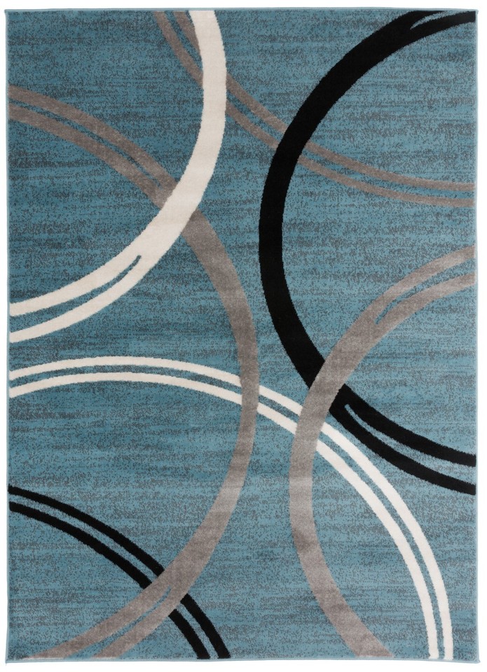 Rugshop Modern Rug Contemporary Area Rugs Wavy Circles Design Abstract ...