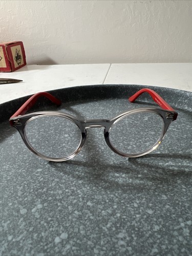 RAY-BAN JUNIOR RB 1594 3812 CLEAR RED FRAMES EYEGLASSES 44-19 FRAMES ...
