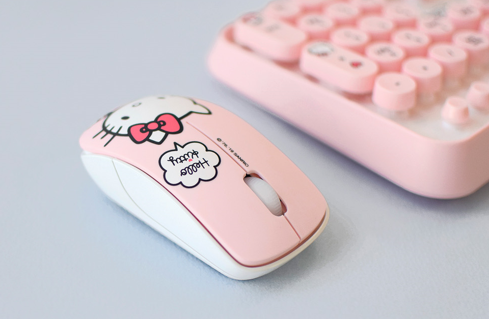 [Hello Kitty] Hello Kitty Wireless Keyboard Mouse Set Retro Typing ...