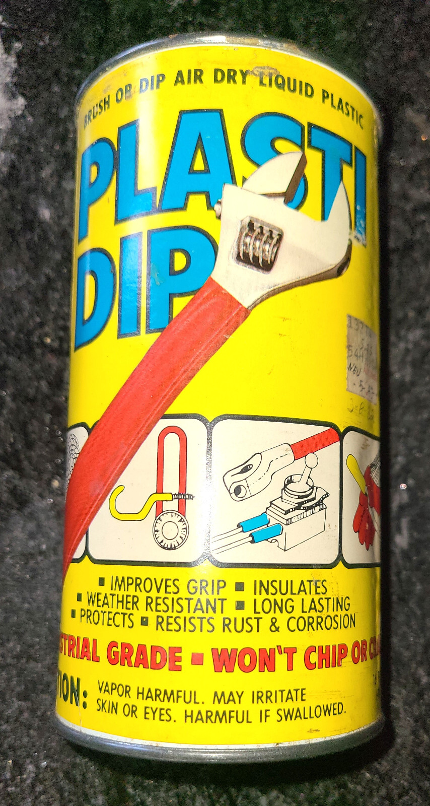 VINTAGE 16 OZ YELLOW PLASTI DIP CAN Advertising Artwork USED | eBay