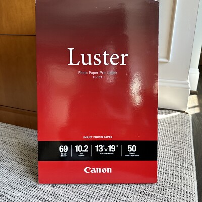 New Canon Photo Printer Paper Pro Luster LU-101 13x19" 50 Sheets 69lbs ...