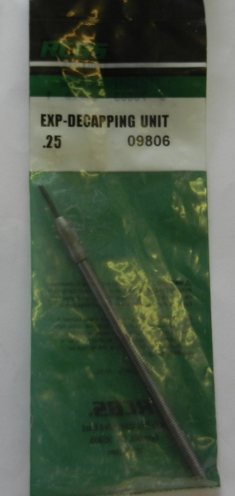 RCBS EXP-Decapping Unit; Replacement Decapping Unit; For 25 cal; 09806 ...
