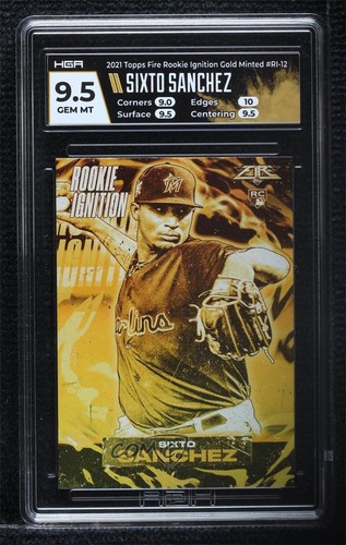 2021 Topps Fire Rookie Ignition Gold Minted Sixto Sanchez HGA 9.5 GEM ...