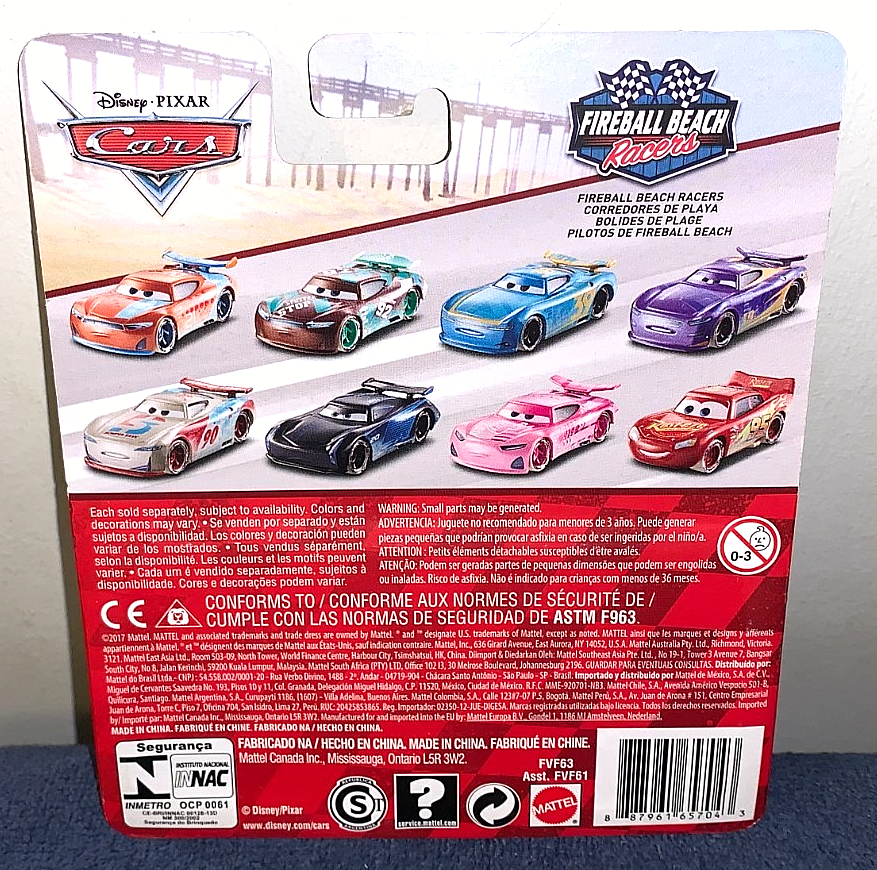DISNEY PIXAR CARS 2018 FIREBALL BEACH RACERS VITOLINE CHASE RACELOTT ...