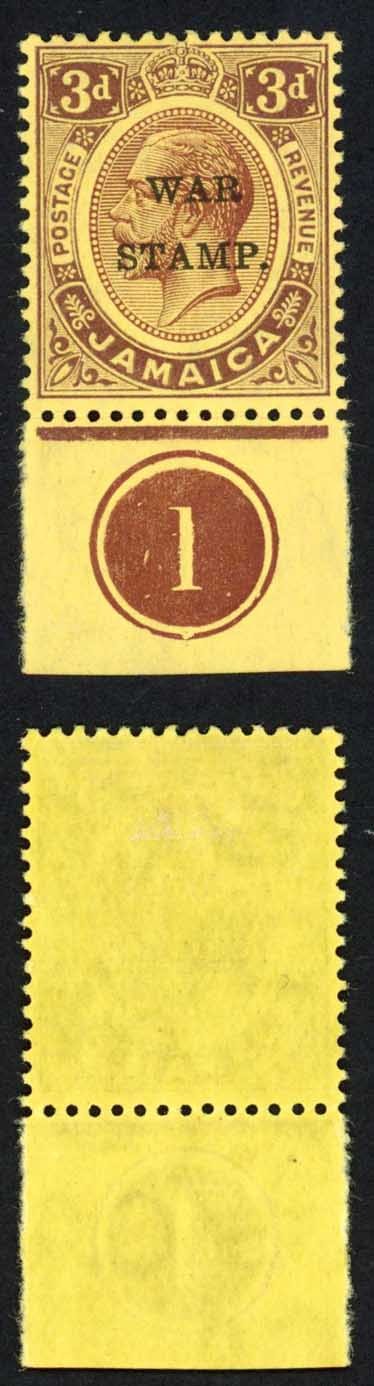 Jamaica SG72 3d Purple/lemon M/M Plate number example | eBay UK