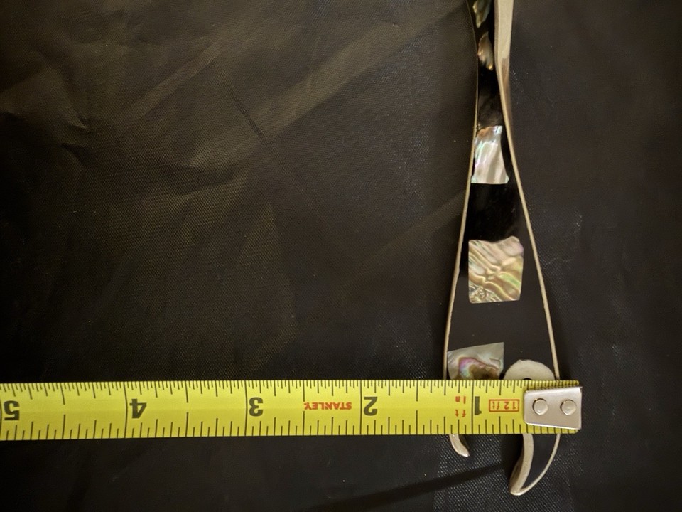 Vintage Abalone Fish Bottle Opener Alpaca Silver Frame Mid Century ...