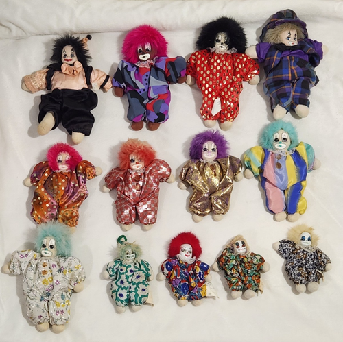 Lot Of 1 Vintage Q-Tee Clown Porcelain & Fabric Handmade Doll Sand ...