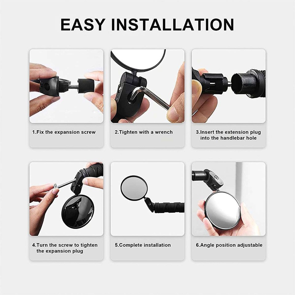 2Pcs Bike Mirrors Bar End Bicycle Mirrors for Handlebars Bicycle ...