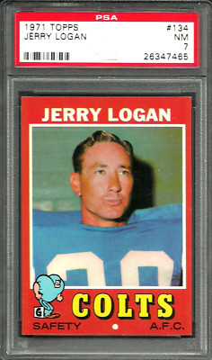 1971 Topps Football #134 Jerry Logan PSA 7 NM Baltimore Colts | eBay