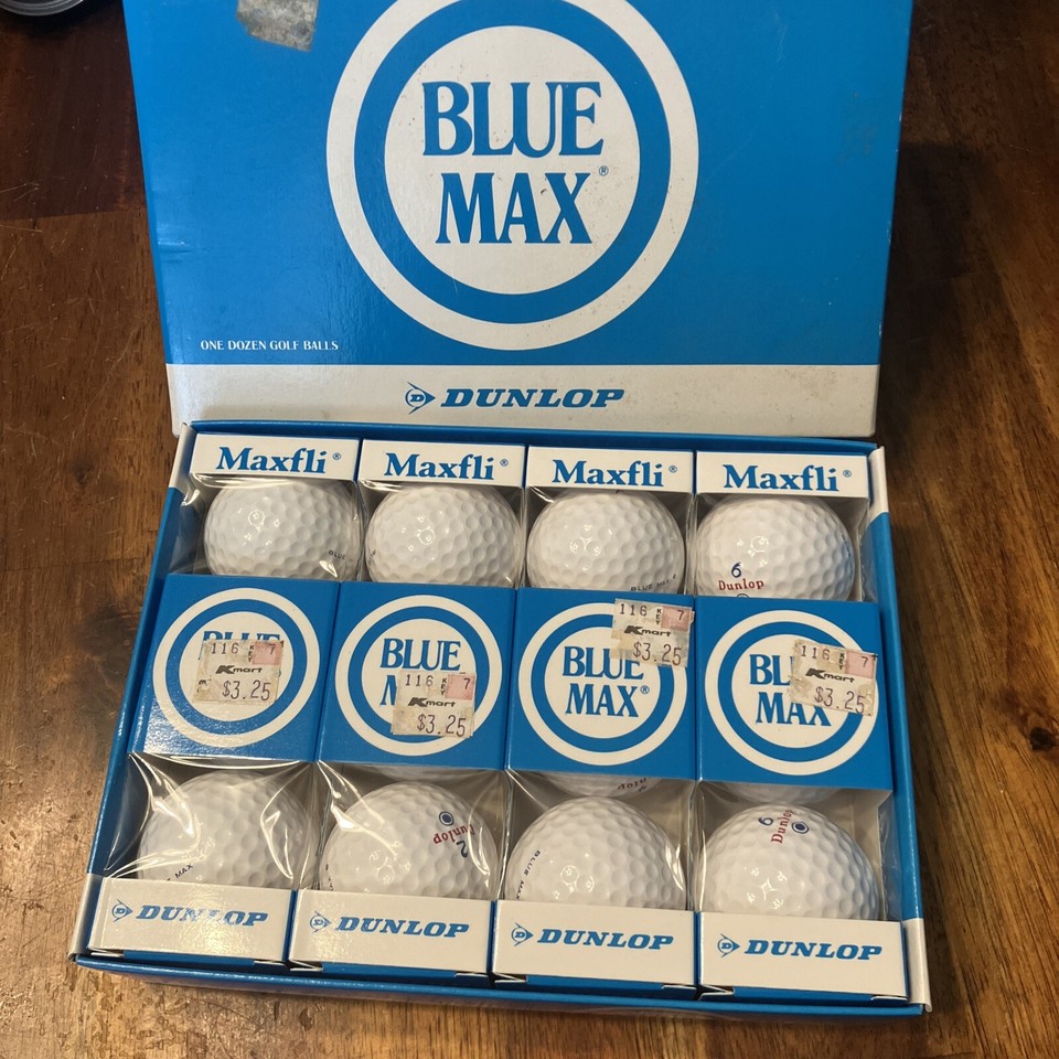 Maxfli Dunlop BLUE MAX Golf Balls Dozen 12 White New Old Stock NIB ...
