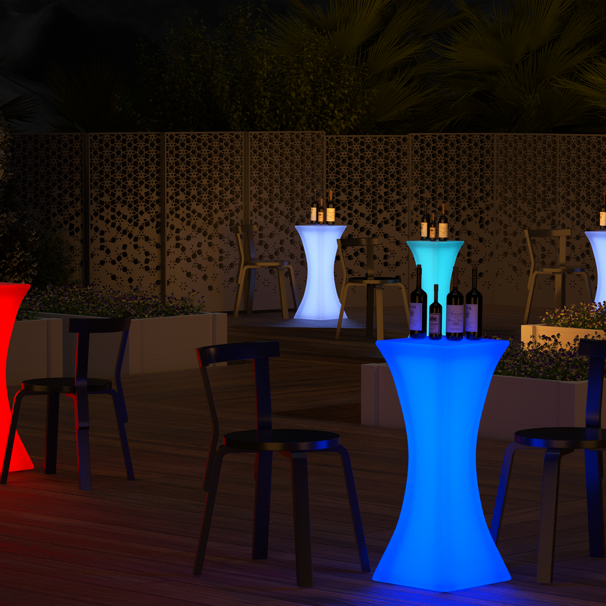 Pub Bar Table With Lights 42 Inch LED Light Up Pub Table - 16 Color ...