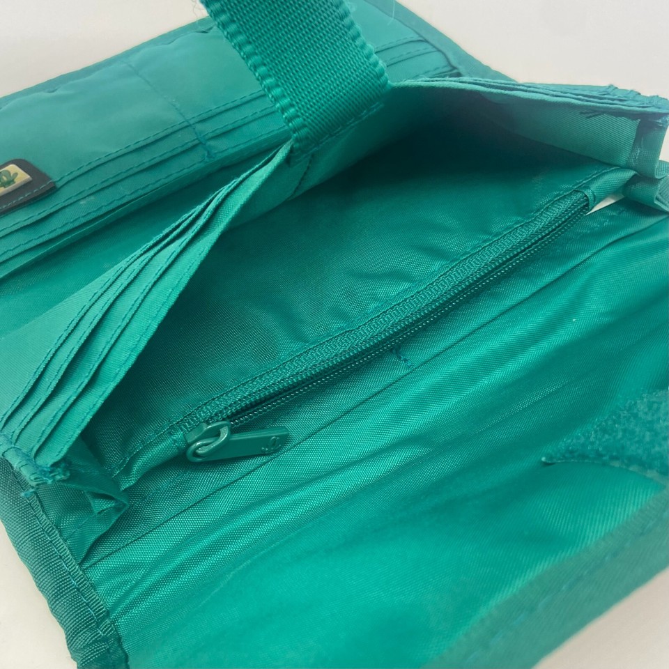 Totto Colorful Graphic Teal Trifold Hook & Loop Checkbook Width Wallet ...