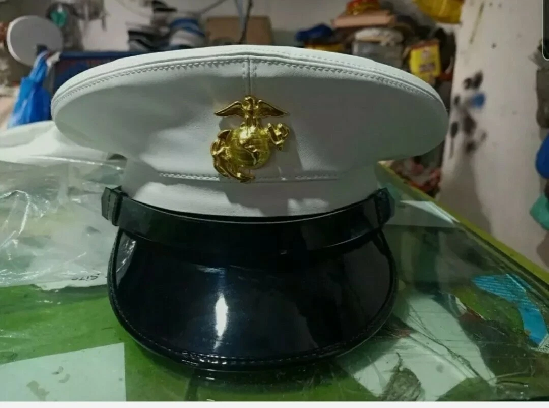 USMC Dress blues marine White Vietnam Era Hat Military Authentic ...