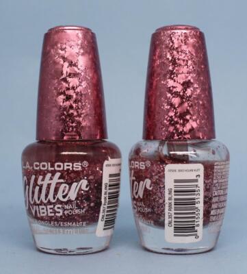 L.A. Colors Glitter Vibes Nail Polish CNL 357 Pink Bling (Pink Glitter ...