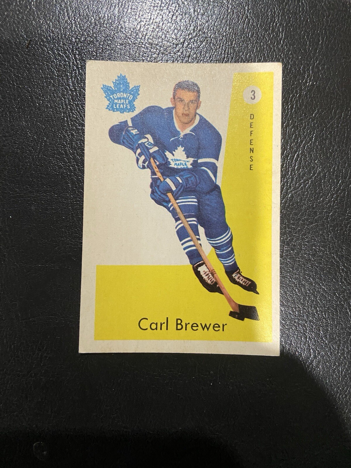 1959-60 Parkhurst Hockey Carl Brewer Rookie Toronto Maple Leafs #3 EXMT ...