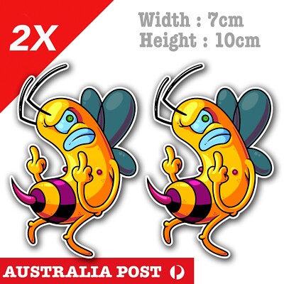Angry Bee Middle Finger, Angry Hornet Bee Funny Car Window Sticker ...
