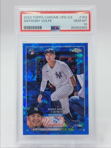 ANTHONY VOLPE 2023 TOPPS CHROME UPDATE ROOKIE DEBUT SAPPHIRE RC PSA 10 ...