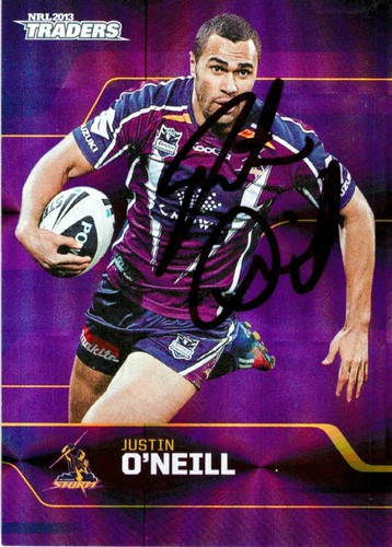 Signed 2013 MELBOURNE STORM NRL Card JUSTIN O'NEILL Parallel | eBay ...