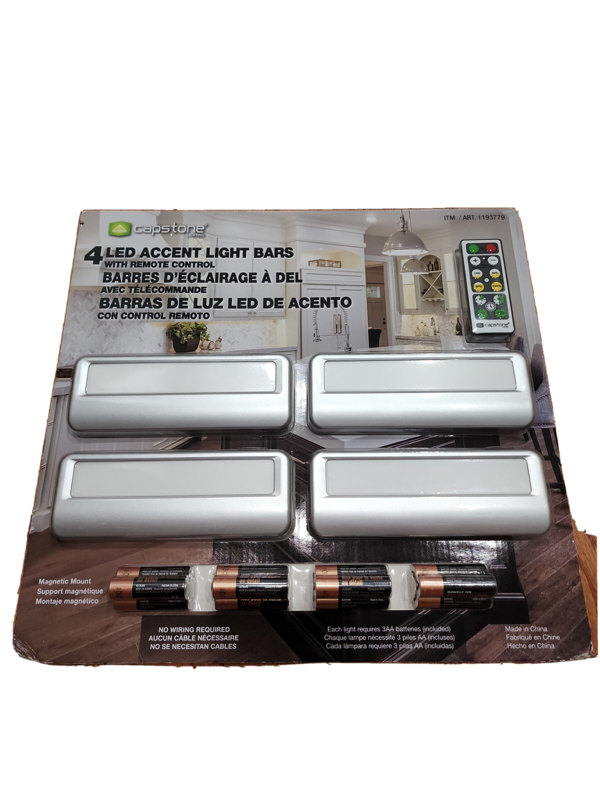 Capstone 4 LED Accent Light Bars w/ Remote Control Timer & Dimmable ...