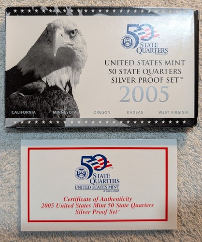 2005 SILVER State Quarter set with box and COA #2 | eBay