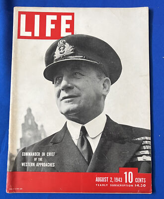 1943 LIFE MAGAZINE WORLD WAR II BRITISH ADMIRAL SIR MAX HORTON INVASION ...