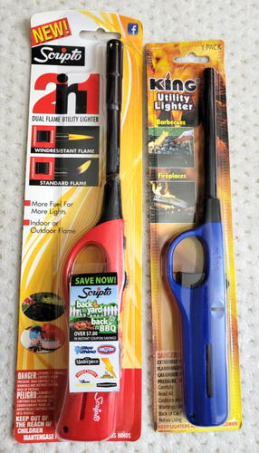 2 PACK Scripto & King MultiPurpose Wind-Resistant Utility Lighter Flame ...