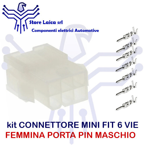 Molex Mini Fit Connector Kit 6 Ways Male Pin Port With Terminals Auto ...
