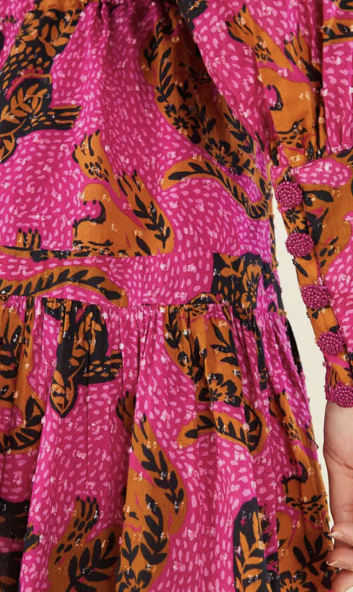 NWT FARM Rio Pink Leopard Minidress Size Large | eBay