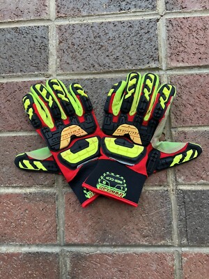 NEW Industrial Impact Ironclad Work Gloves LARGE/9 INDI-CCP Open Cuff ...