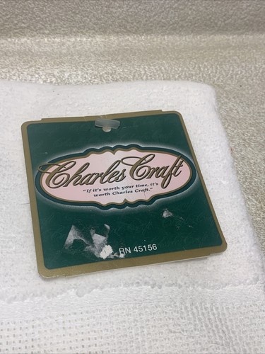 Charles Craft Cross Stitch Velour Fingertip Terry Towel - White. NWT ...