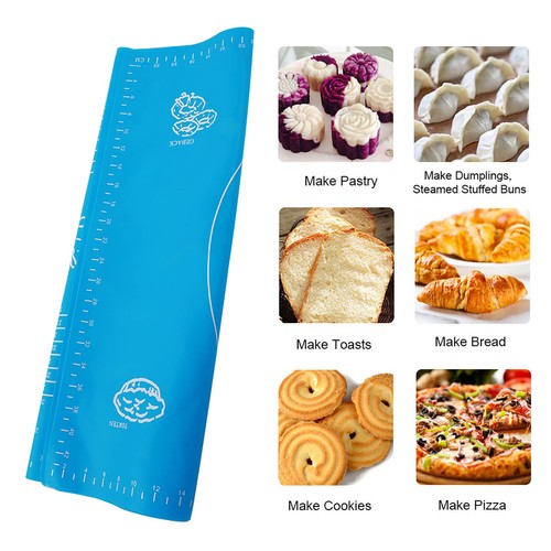 (Blue 45x65cm)Household Silicone Non-Stick Baking Mat With Scales ...