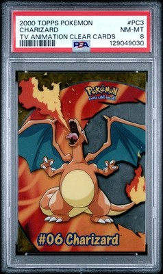2000 TOPPS POKEMON TV ANIMATION CLEAR CARDS #PC3 CHARIZARD PSA 8 | eBay
