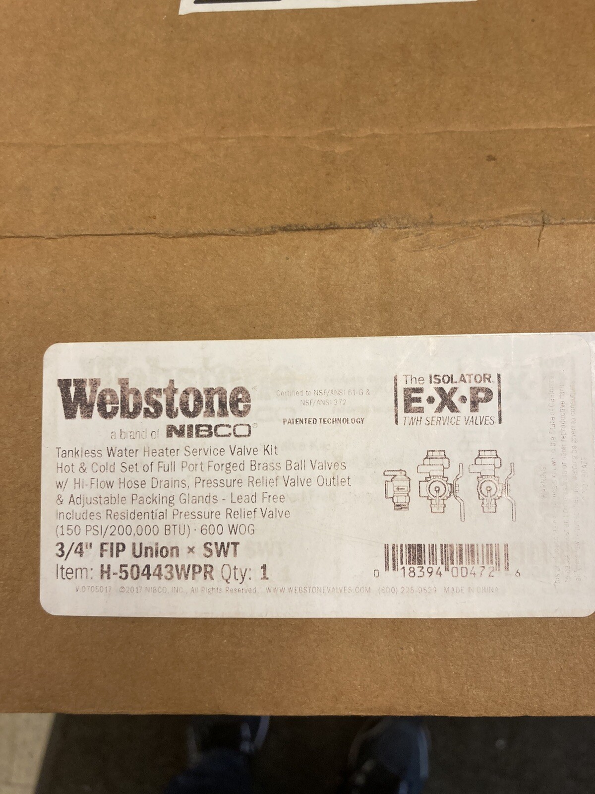 Webstone E-X-P 50443WPR Water Heater Pressure Relief Valve Lead Free ...