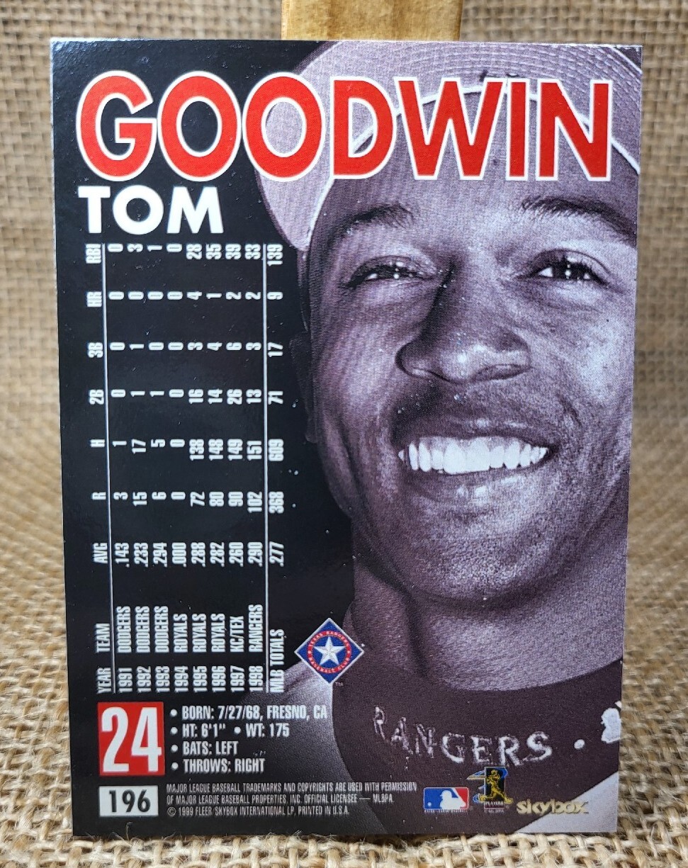 1999 Skybox Premium Tom Goodwin Baseball Card #196 Rangers A9 | eBay