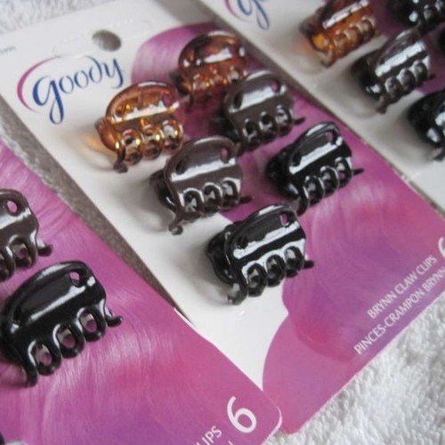6 Goody Brynn Plastic Claw Clips Small Hair Jaws Black Tortoiseshell ...