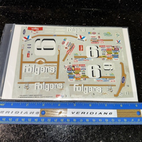 Monogram 1990 Nascar Ford Thunderbird Mark Martin Decal Sheet 1/24 ...
