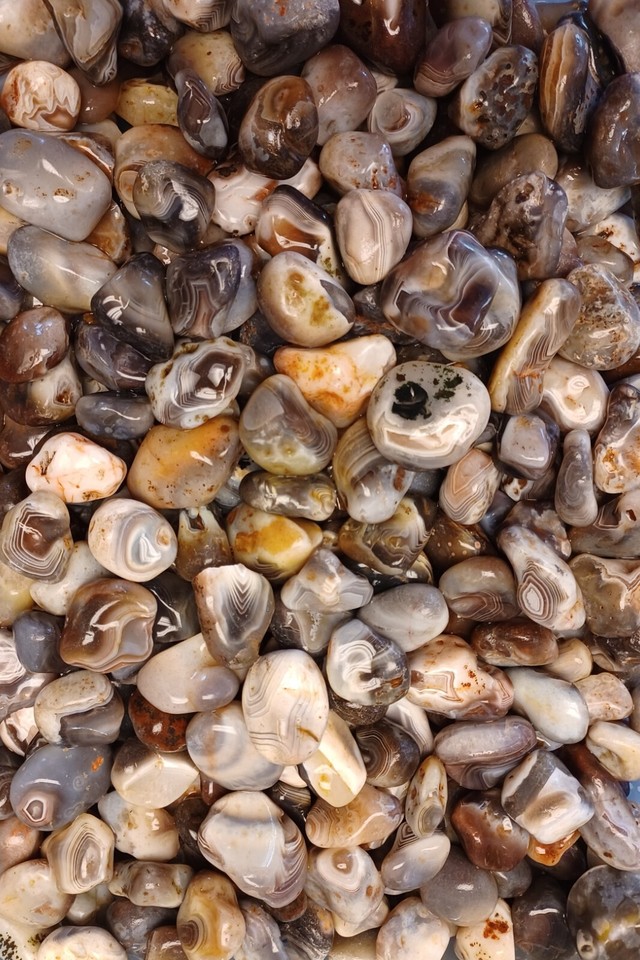 Botswana Agate rough 1-2" A+ pound lbs tumbling lapidary banding ...