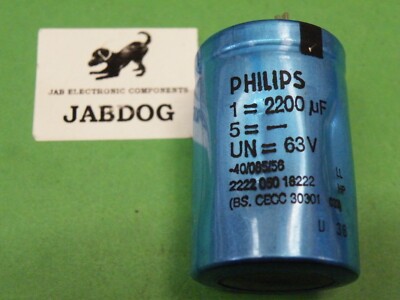 Can Electrolytic Capacitor Philips 2200uF 63v Hi Quality 2222 050 18222 ...