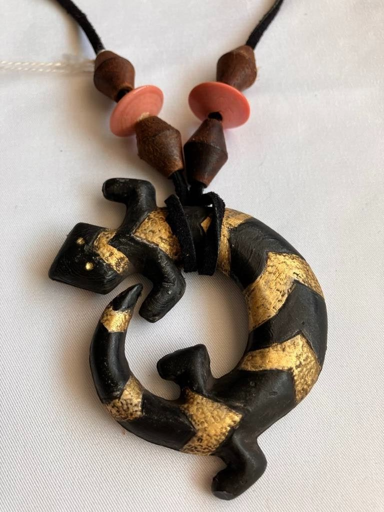 Lizard Pendant Charm Beaded Necklace Handmade Lizard Jewelry | eBay