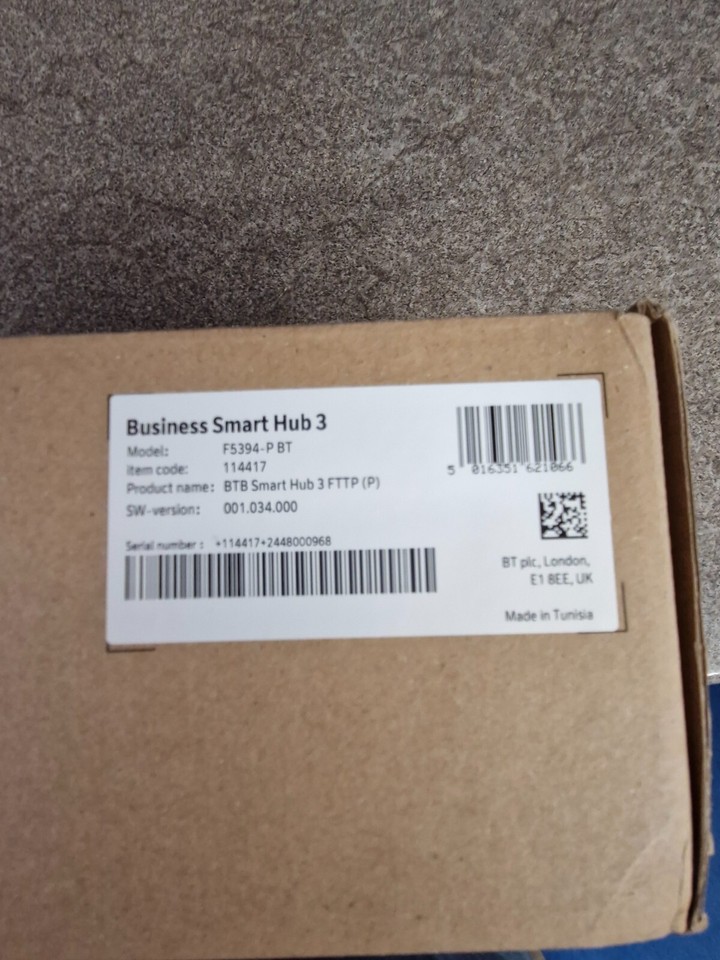 BT Business Smart Hub 3 FTTP (CP) Model: F5394-p bP | eBay UK
