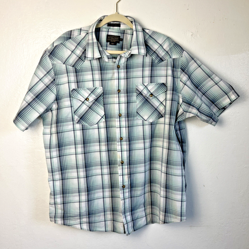 Pendleton Frontier Shirt Mens XL Snap Plaid Button Up Short ...