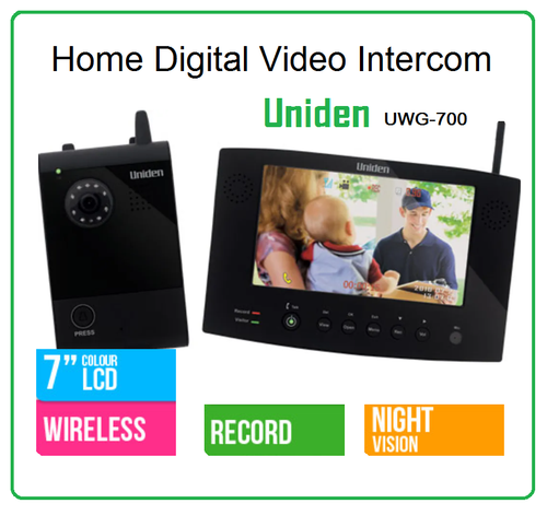 UNIDEN UWG700 Home Digital Wireless 7” Video Intercom | eBay