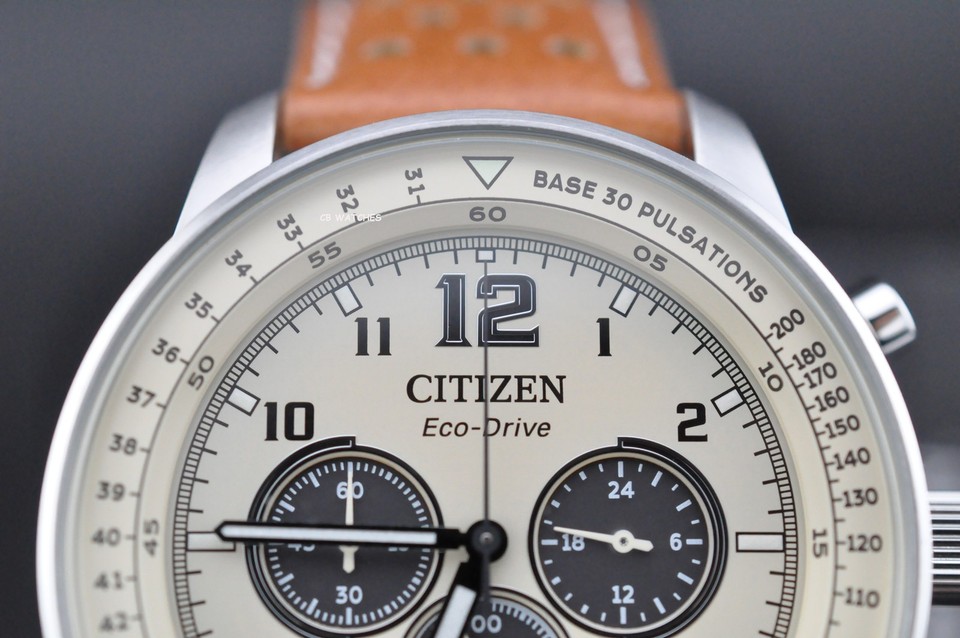 CITIZEN CA4500-16X Eco-Drive Chronograph Leather Strap Men's Watch ...