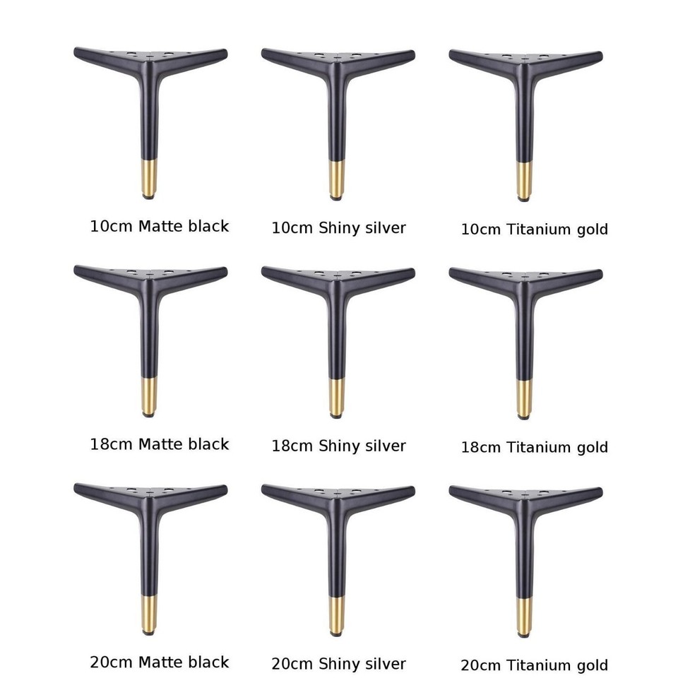 Metal Furniture Legs Tapered Design Brushed Metal Finish High-pressure ...