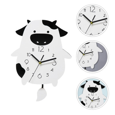 1Pc Cartoon Wall Clock Cow Shaped Clock Decorative Ornament (White) | eBay