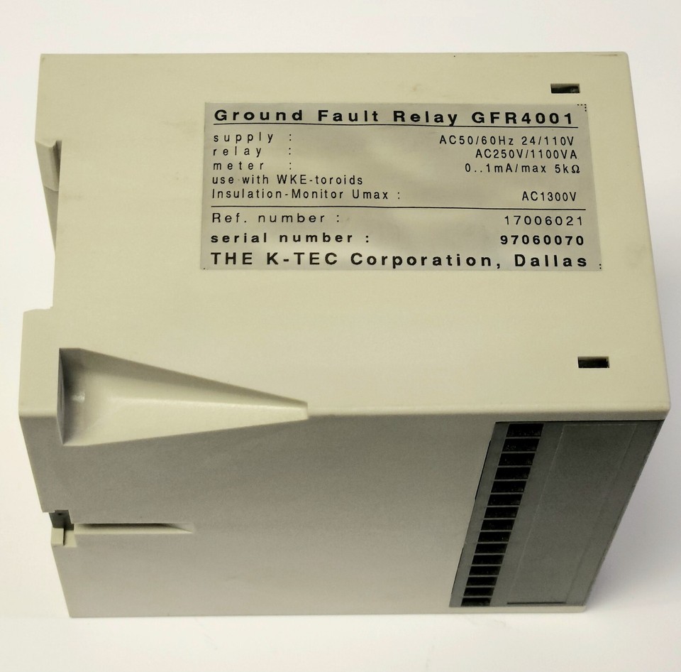 K-TEC GFR4001 Ground Fault Relay Module 24 110 VAC Littelfuse ...