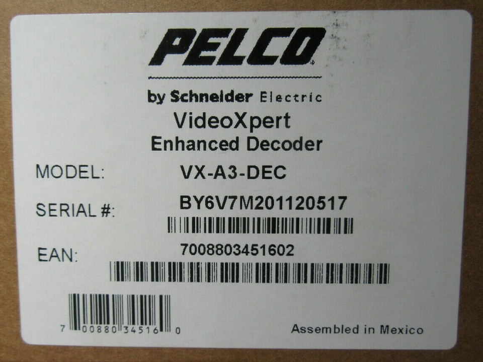 PELCO VX-A3-DEC VIDEOXPERT ENHANCED DECODER WITH MOUNT | eBay