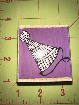 Vap Scrap Rubber Stamp Wood Mounted Birthday Hat Party Hat | eBay