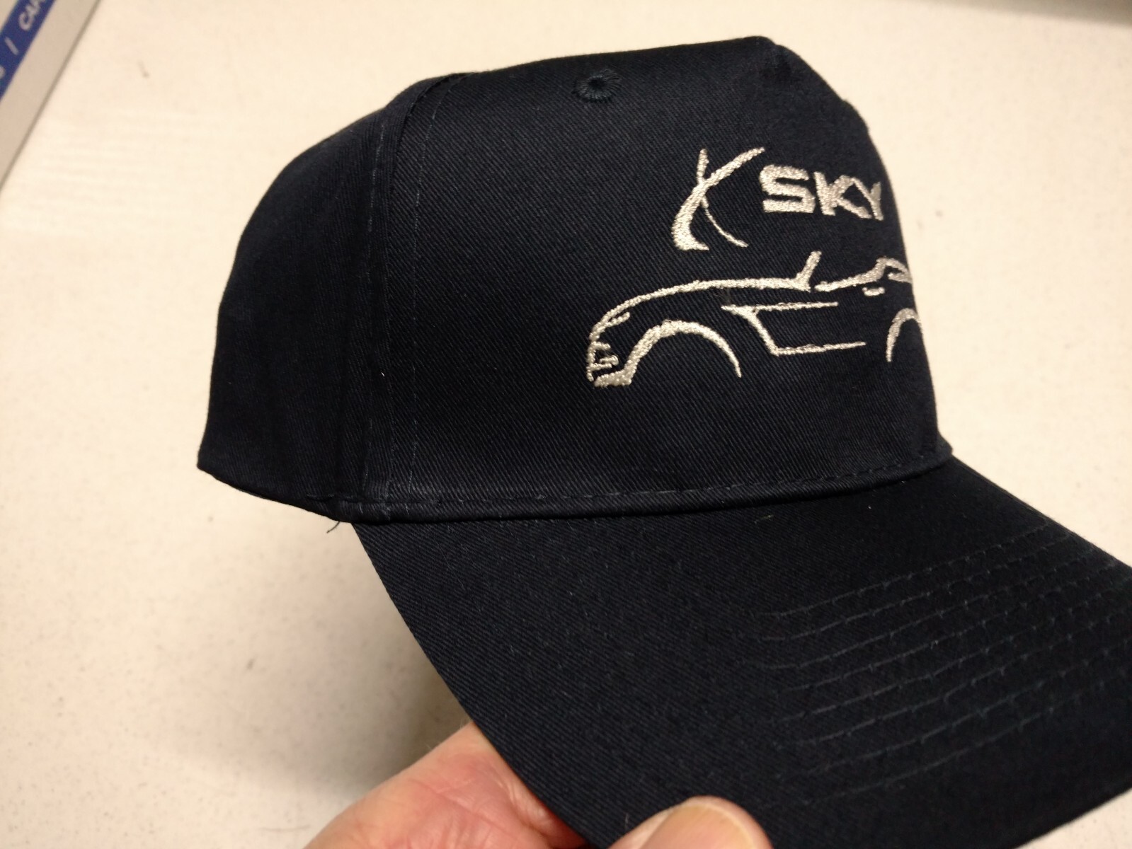 Saturn Sky Kappa Black Hat Custom Embroidered Silver New!- Port & Co. 5 ...